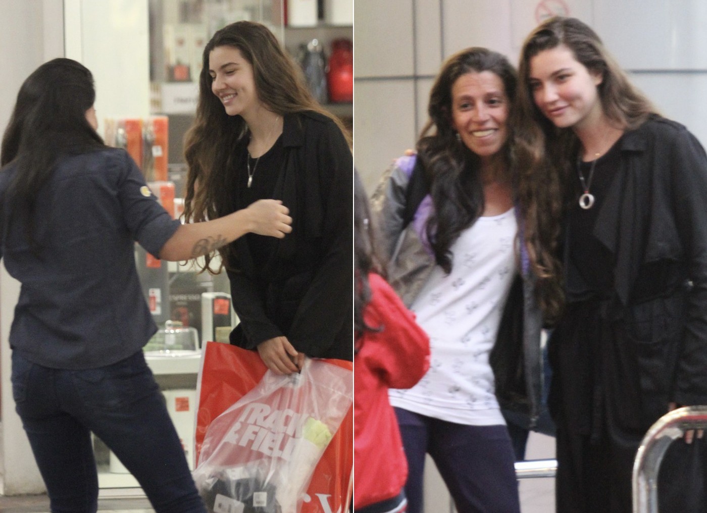 Alanis Guillen é tietada por fãs durante passeio em shopping, no Rio