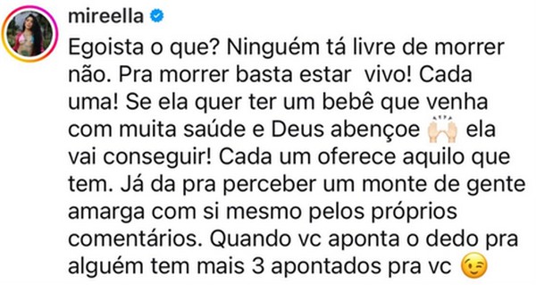 MC Mirella defende Isabel Veloso após influencer, com câncer terminal ...