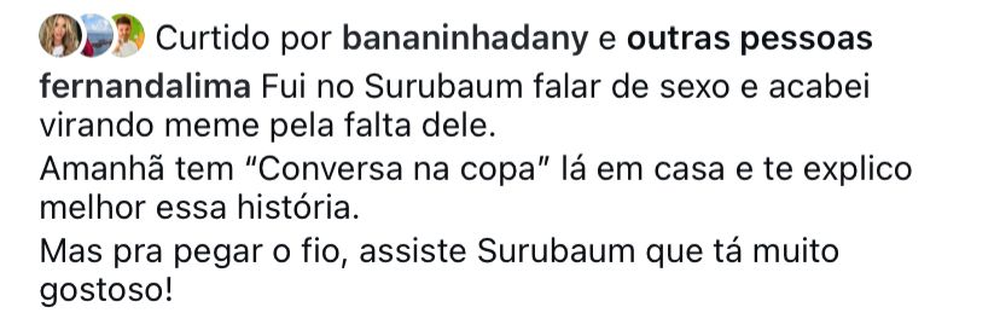 Fernanda Lima: 'Fui falar de sexo e acabei virando meme pela falta dele'
