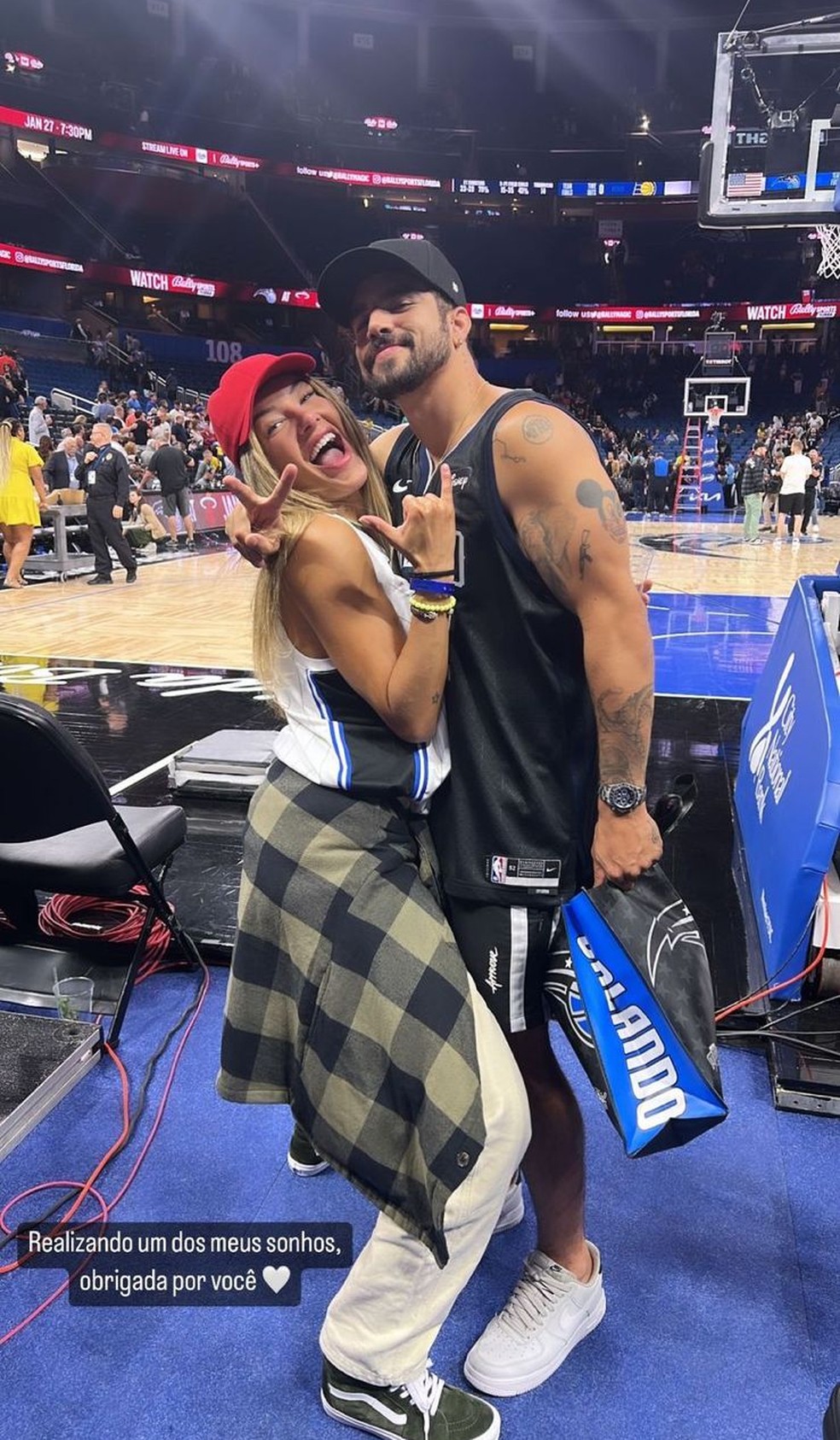 Daia de Paula agradece Caio Castro após realizar sonho nos EUA