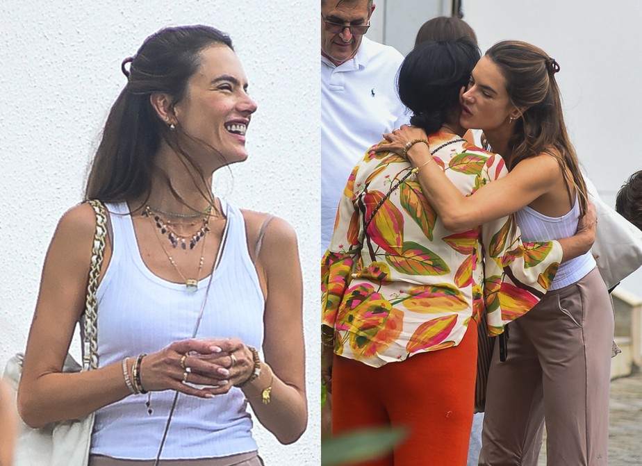 Alessandra Ambrosio se despede da família após férias no Brasil