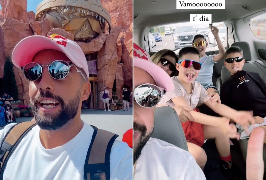 Pedro Scooby curte a Disney com os filhos após reclamação da ex, Piovani