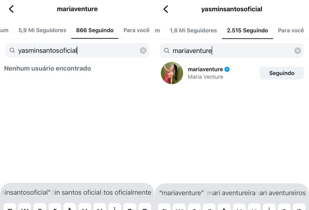 Acabou? Maria Venture deixa de seguir Yasmin Santos após assumir crise ...