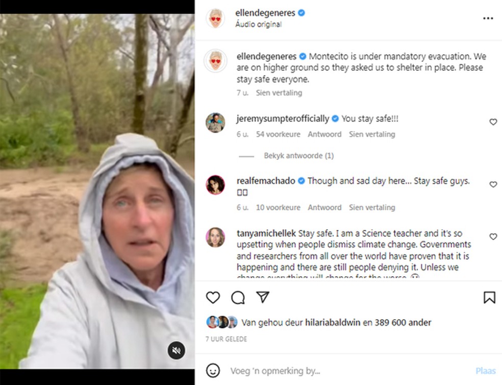 Ellen DeGeneres mostra forte correnteza após chuvas; Harry, Meghan e ...