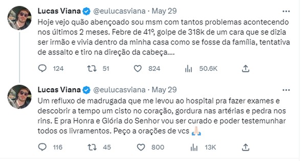 Após assalto, Lucas Viana sofre golpe de R$ 300 mil e descobre ...