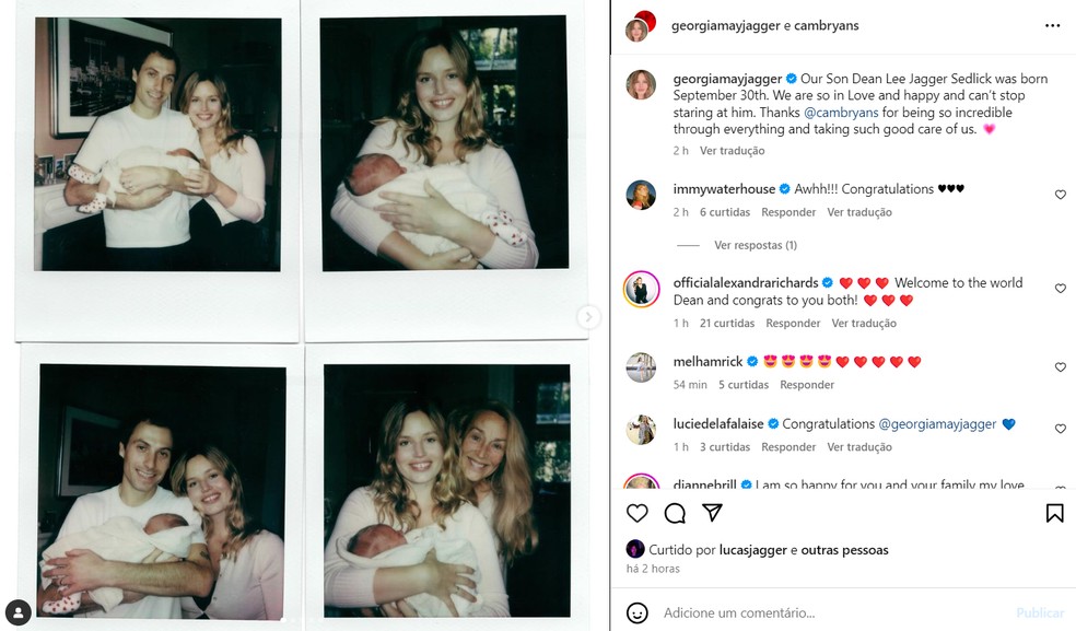 Filha de Mick Jagger, Georgia May Jagger anuncia nascimento do primeiro ...
