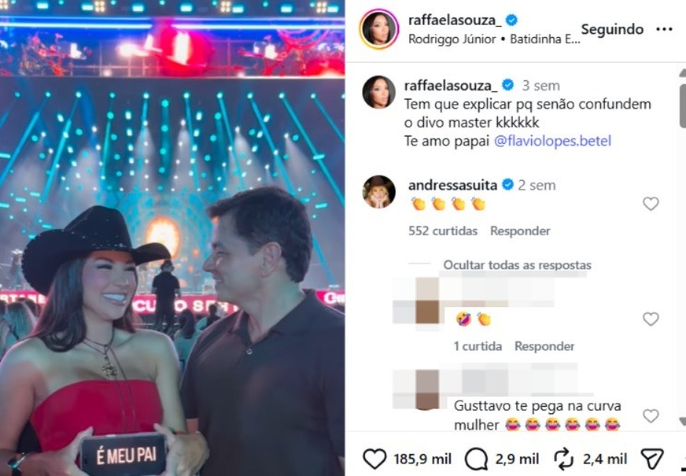 Andressa Suita deixa comentário em vídeo de pai galã e web não perdoa ...