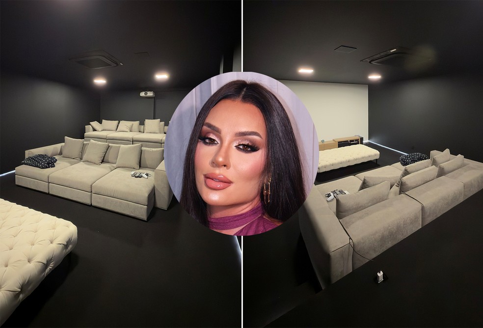 Juju Salimeni mostra sala de cinema de sua mansão de R$ 19 milhões