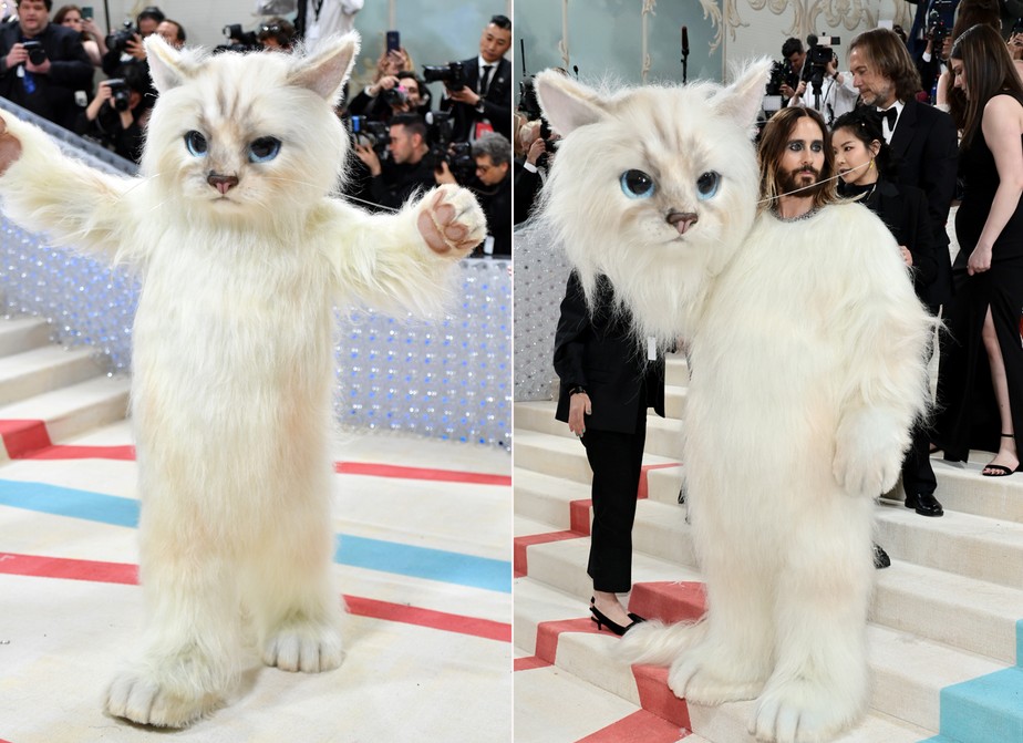 Jared Leto vai ao MET Gala vestido de Choupette, a gata de Karl Lagerfeld