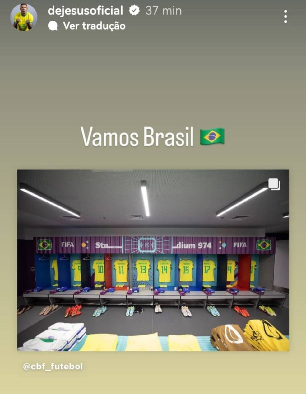 Fora da Seleção, Gabriel Jesus deseja boa sorte em jogo do Brasil ...