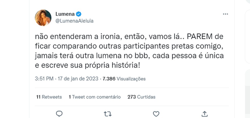 Lumena Aleluia pede que não comparem sisters do BBB 23 com ela: 'Jamais ...