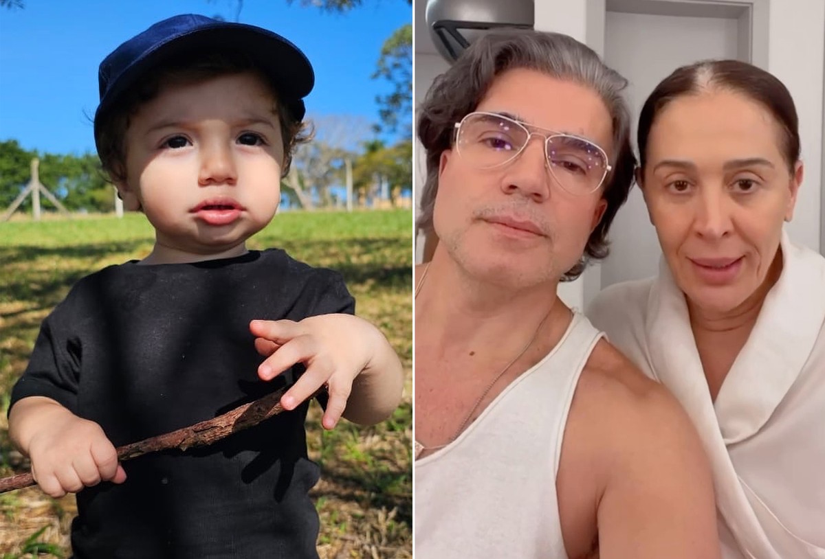 Claudia Raia encanta web com fotos do caçula, Luca, em meio à natureza