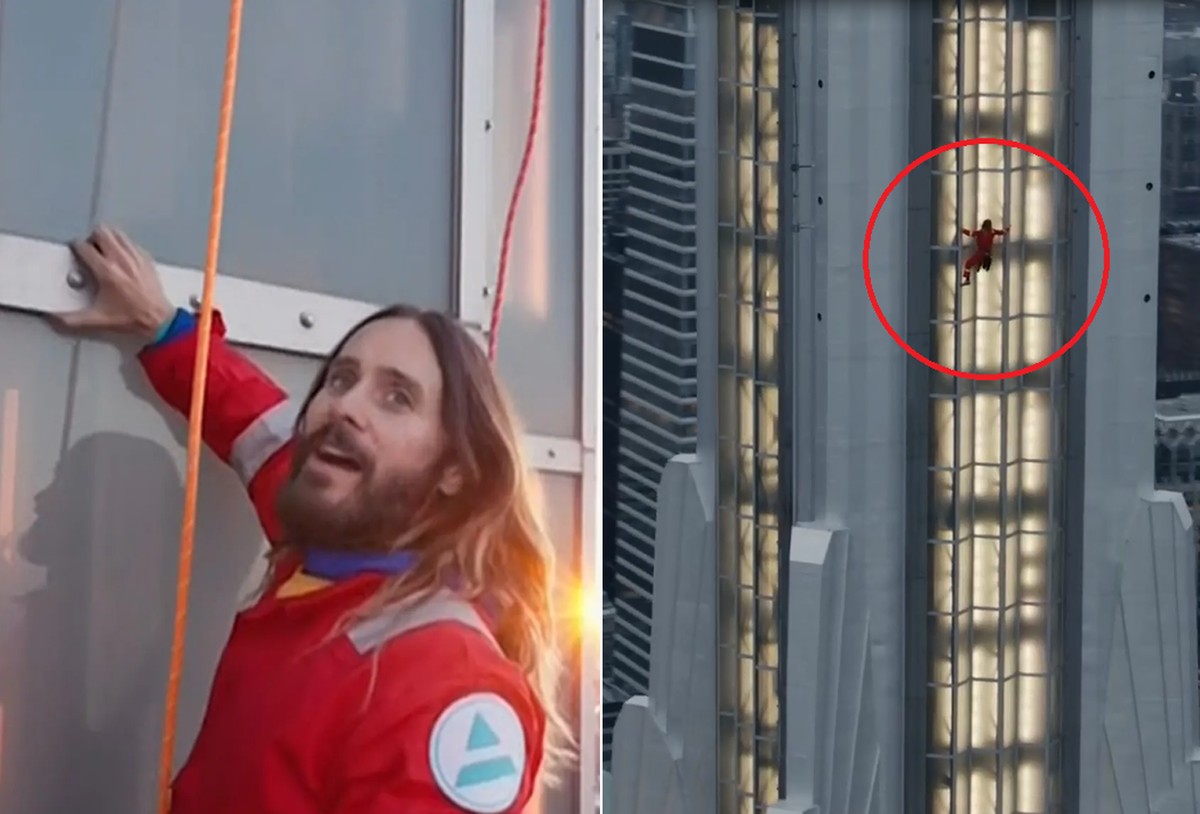 Jared Leto escala Empire State Building, prédio de 102 andares em NY; vídeo