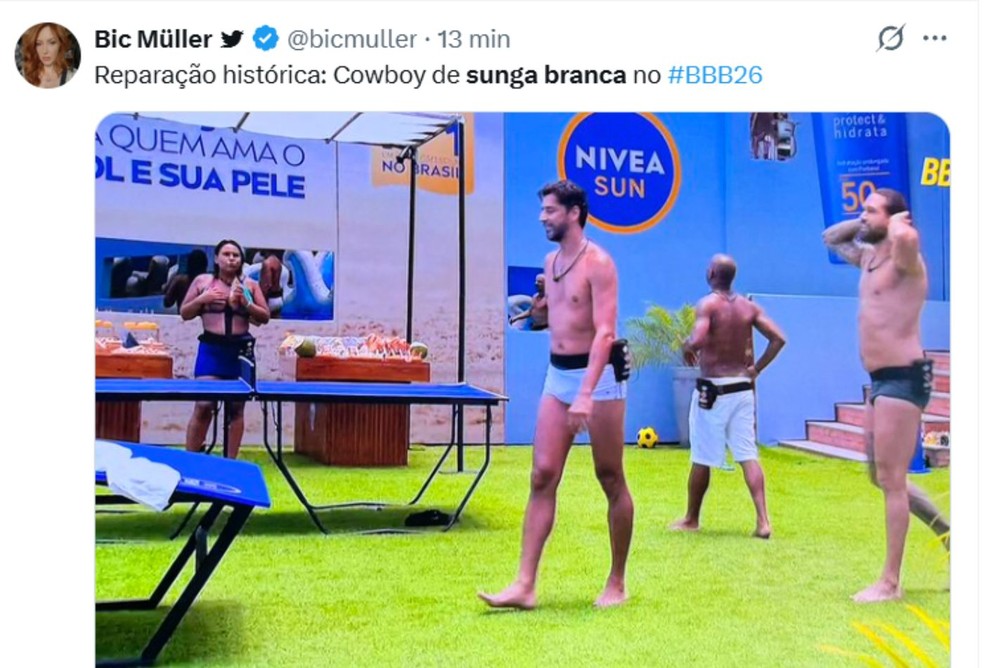 BBB 26: Alberto Cowboy usa sunga branca e internautas relembram briga ...