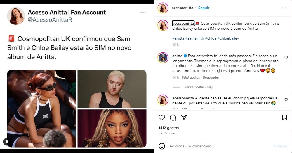 Fãs de Anitta pedem lançamento solo após Sam Smith cancelar parceria ...