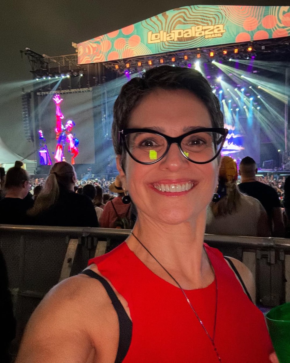 No Lollapalooza, Sandra Annenberg curte show acompanhada de marido ...