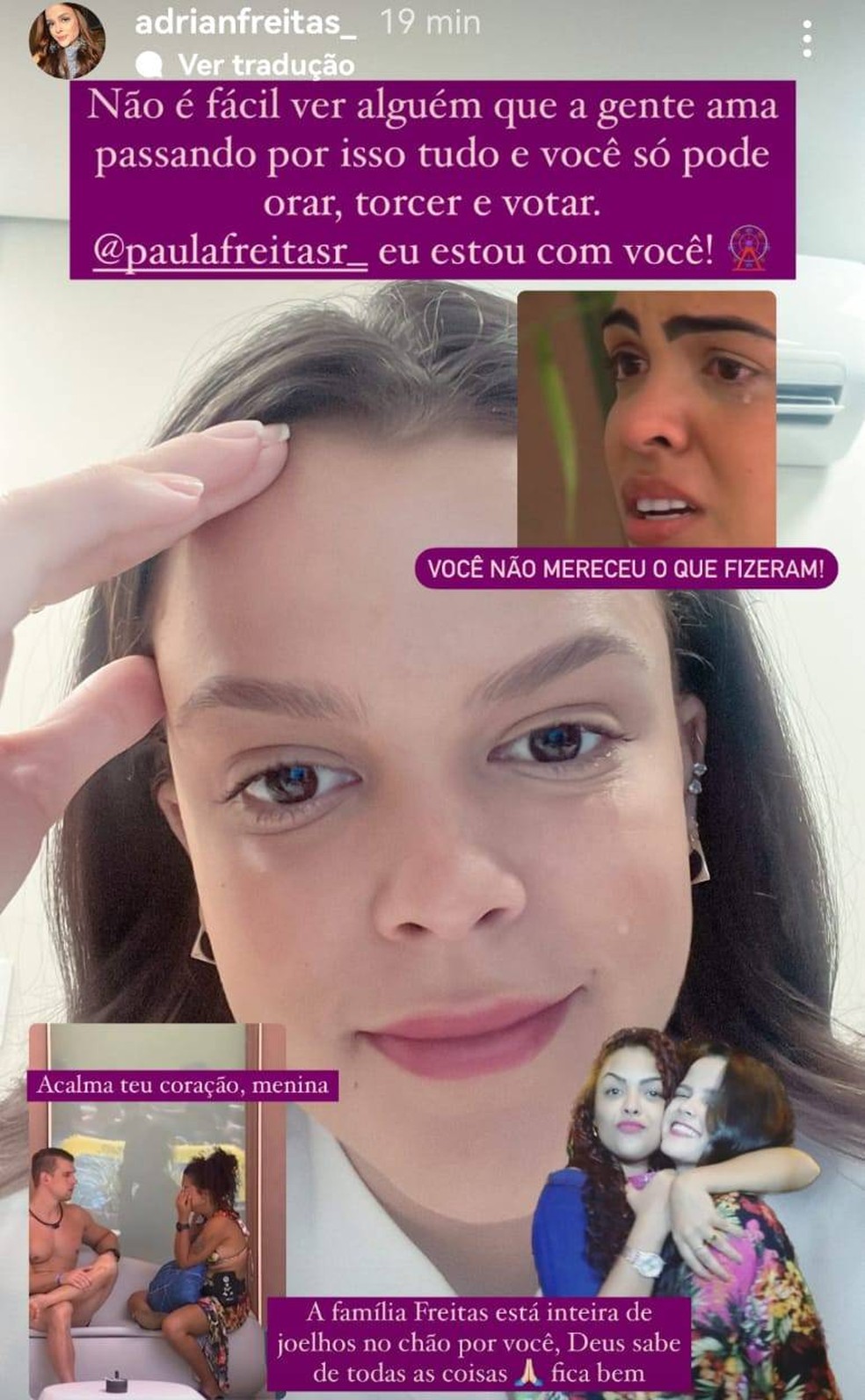 Prima de Paula, do BBB 23, lamenta: 'Não é fácil ver alguém que a gente ...