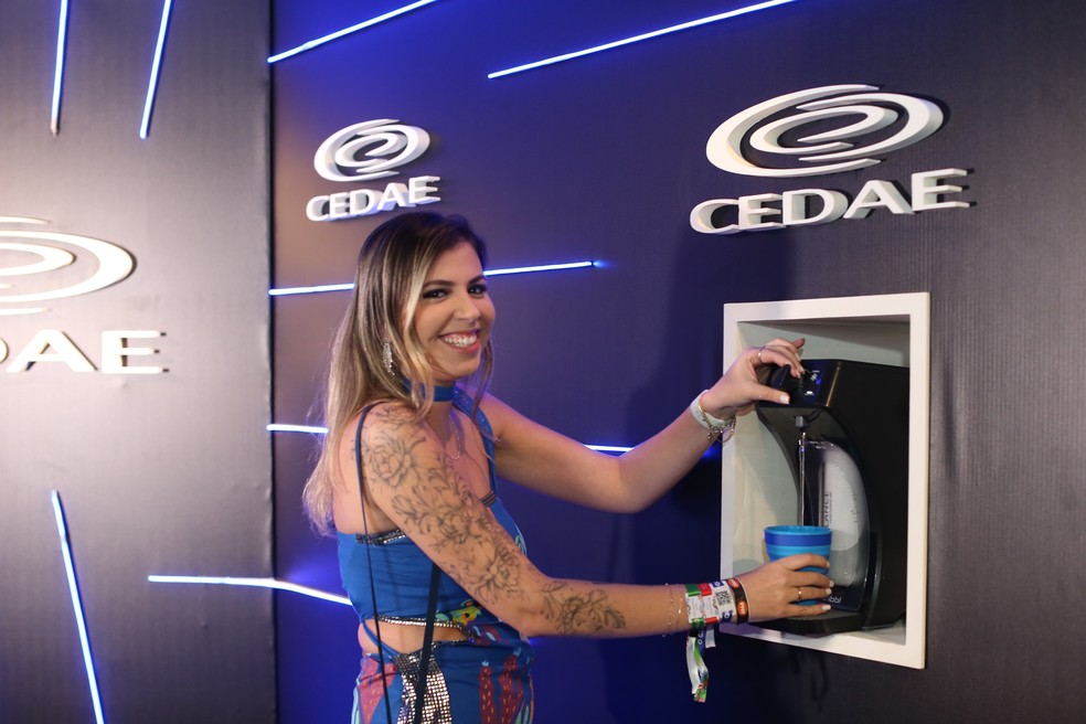 Ação da Cedae garantiu a hidratação dos convidados do Camarote Quem O Globo