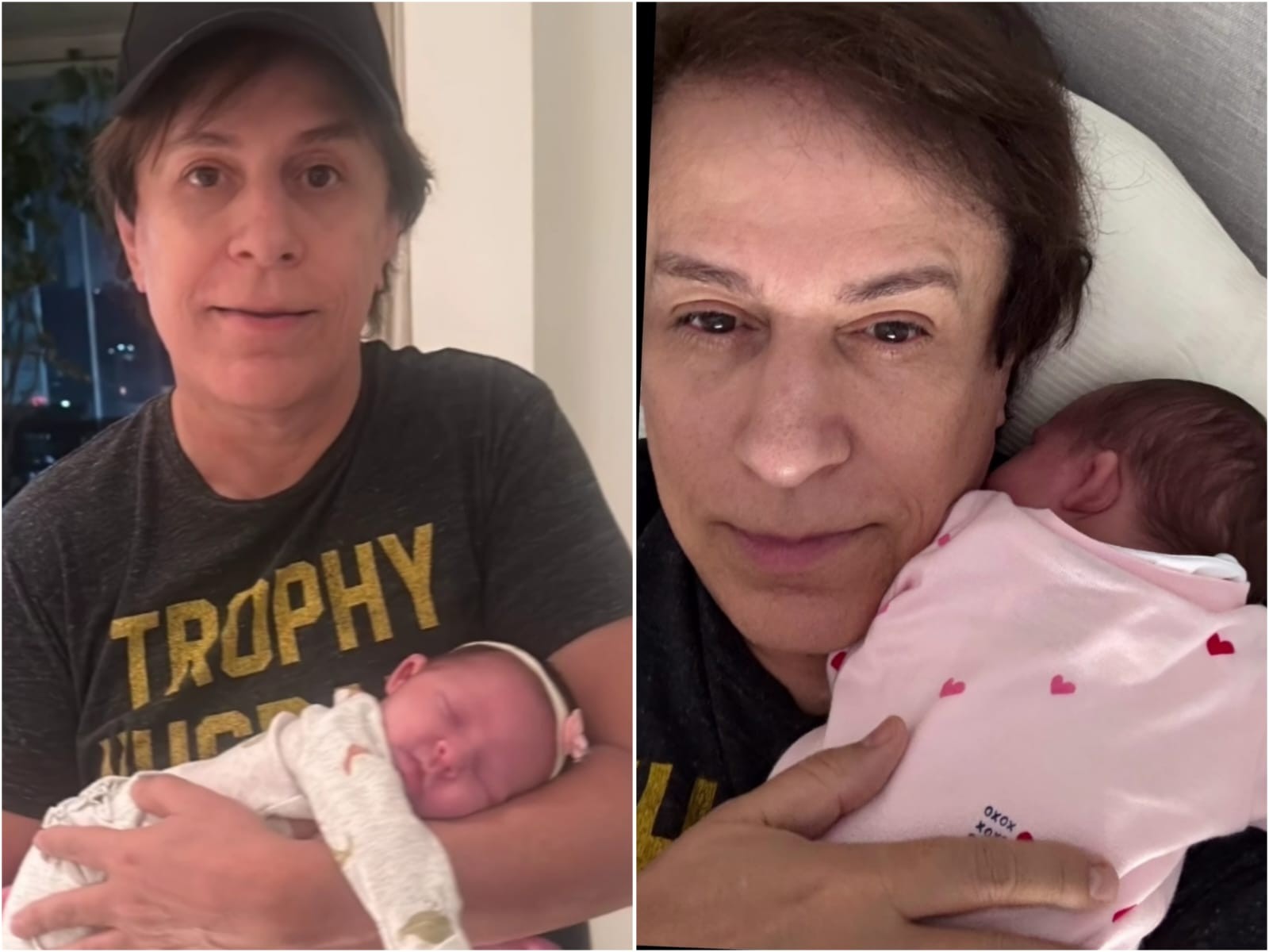 Tom Cavalcante encanta ao ninar a neta, Antonella