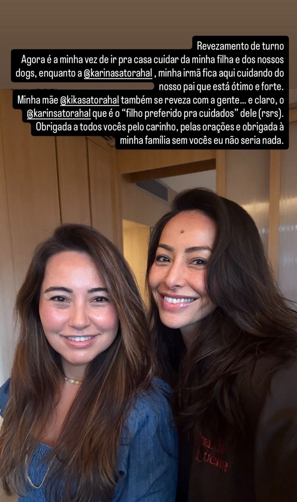 Sabrina Sato fala sobre revezamento da família para cuidar do pai