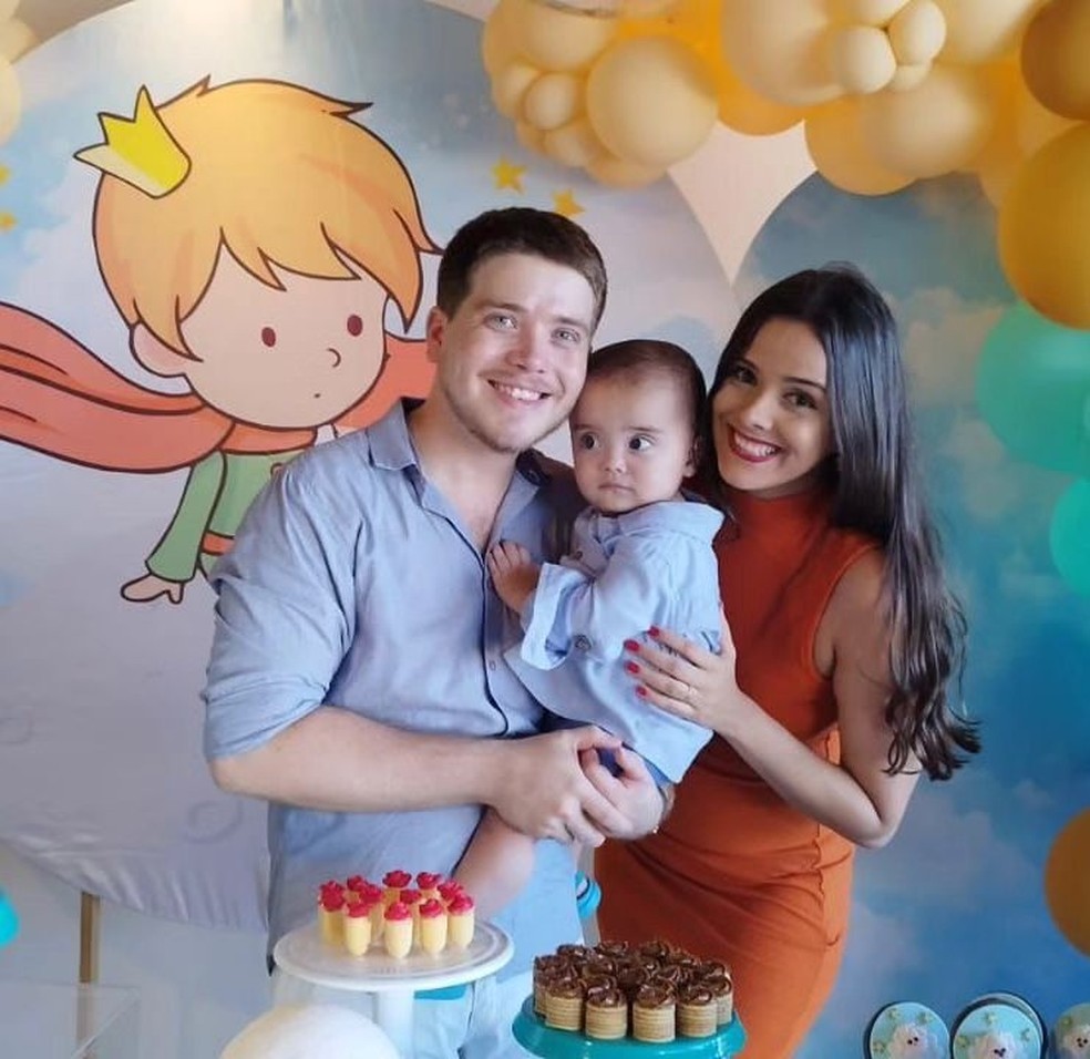 Ex-ator mirim Pedro Malta mostra festinha de 1 ano do filho