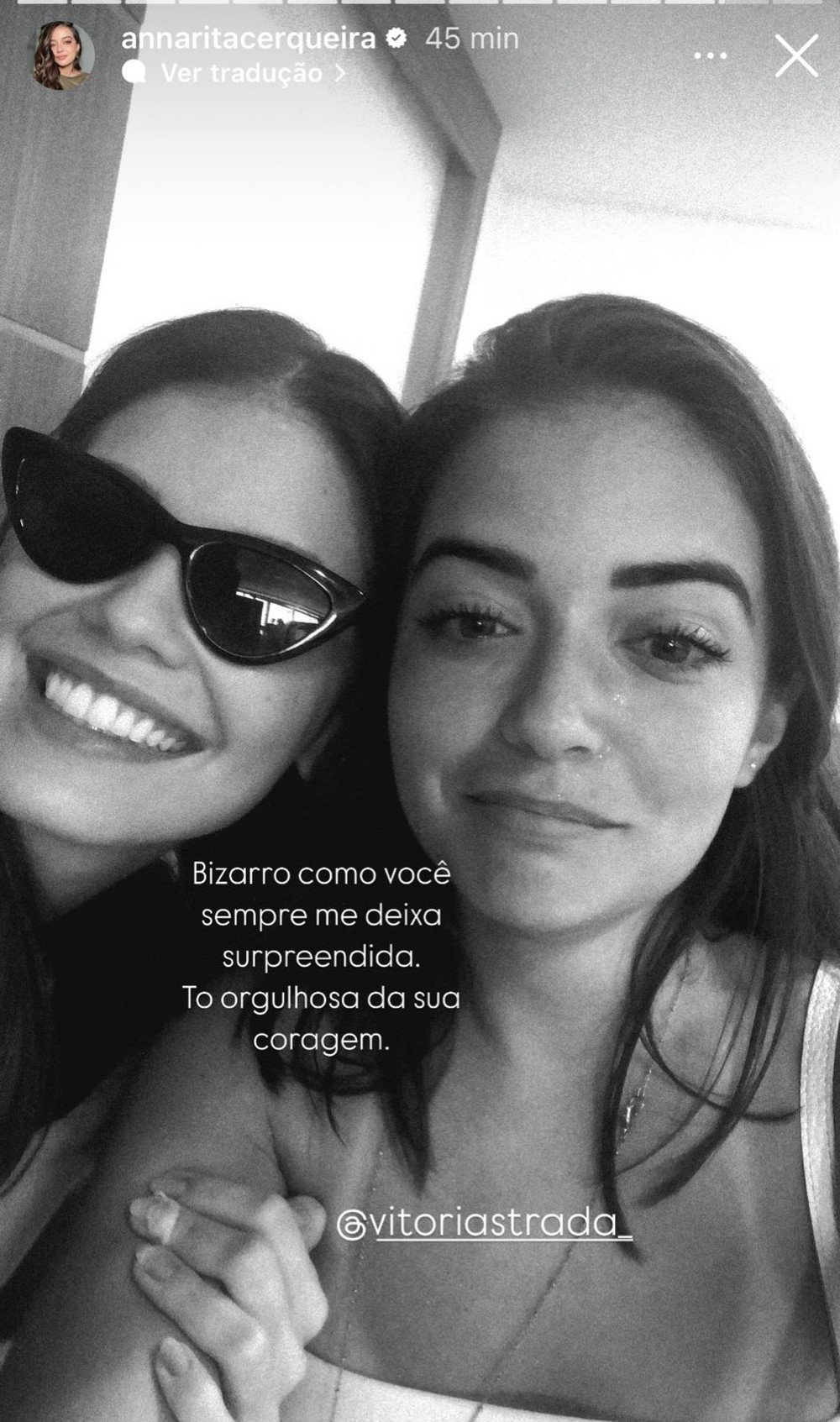 Anna Rita Cerqueira homenageia Vitória Strada na estreia do BBB 25 ...