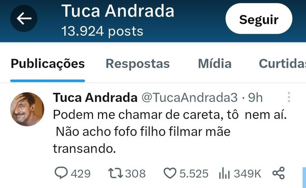 Tuca Andrada opina sobre Andressa Urach ser gravada pelo filho em cenas de sexo