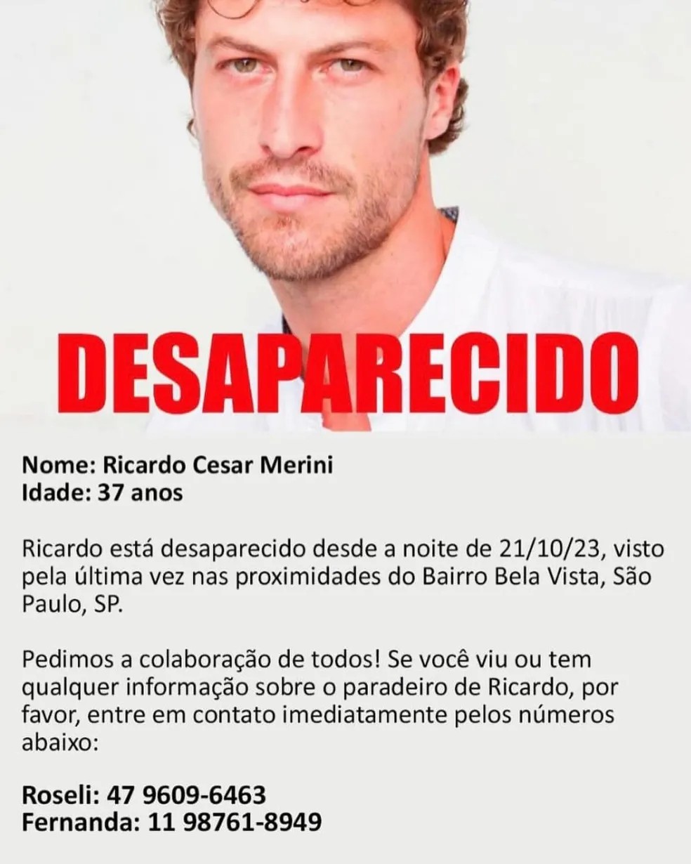 Polícia investiga desaparecimento do ator e modelo Ricardo Merini em SP