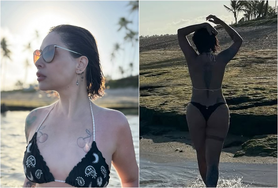 Recém-solteira, Pitty coloca biquíni e relaxa em praia na Bahia: 'Me sinto pronta'