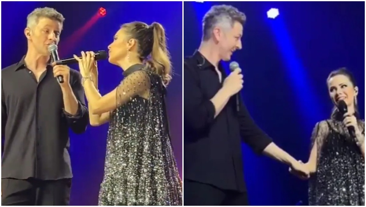 Sandy e Lucas Lima trocam olhares e dão as mãos em show após separação