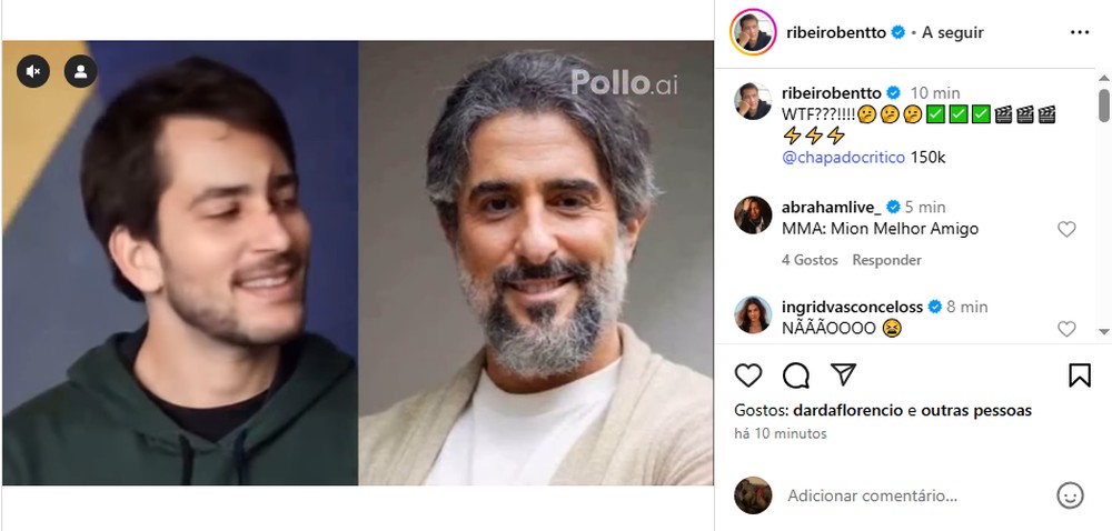 Bento Ribeiro usa IA para fazer vídeo beijando Marcos Mion na boca, e ...