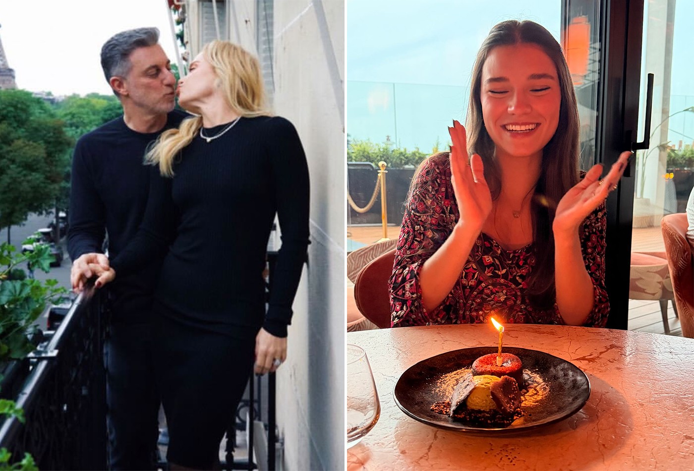 Em Paris, Angélica beija Huck em passeio com o filho e a nora; fotos
