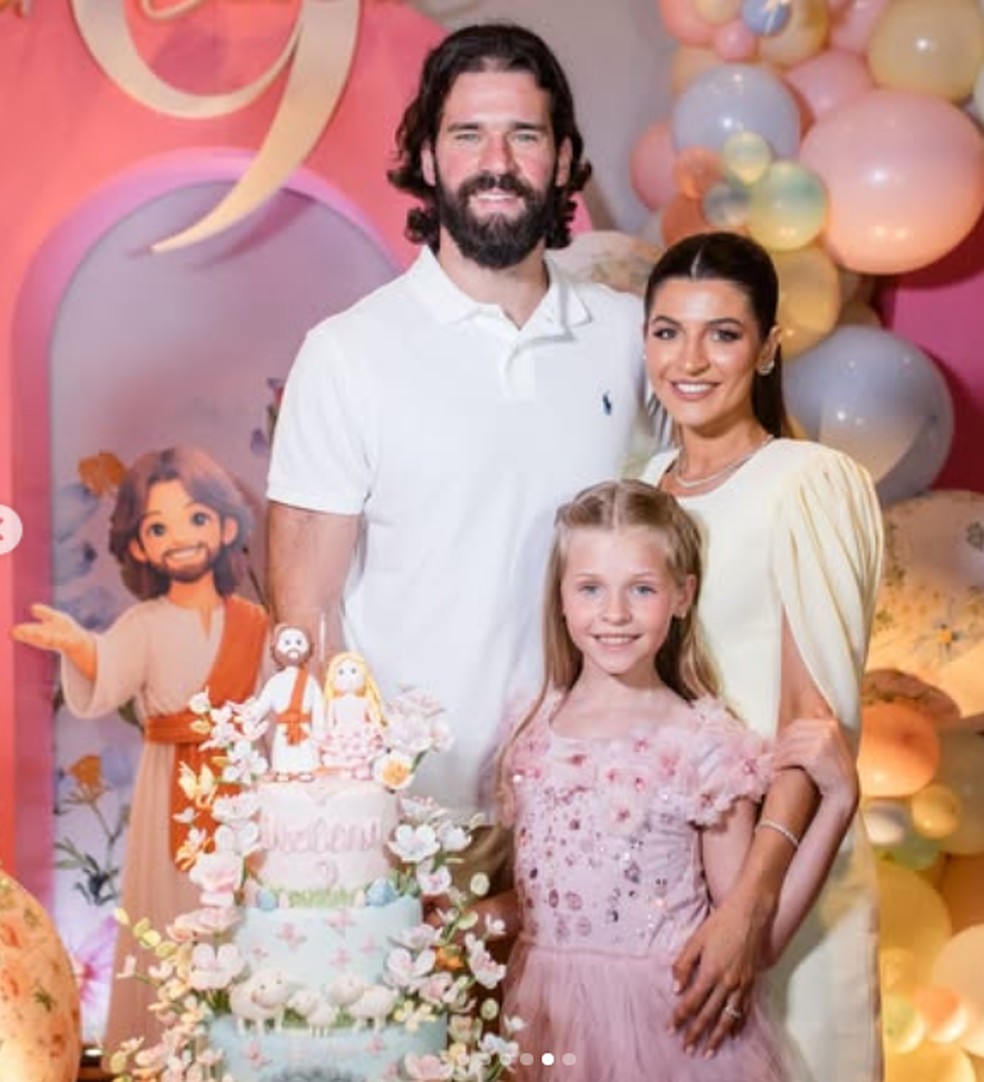 Filha do goleiro Alisson Becker ganha festa de aniversário com tema ...